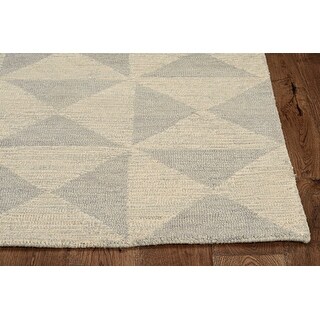 HomeRoots 8' Ivory Hand Tufted Space Dyed Geo Runner Rug - 9'3" x 12'3 ...