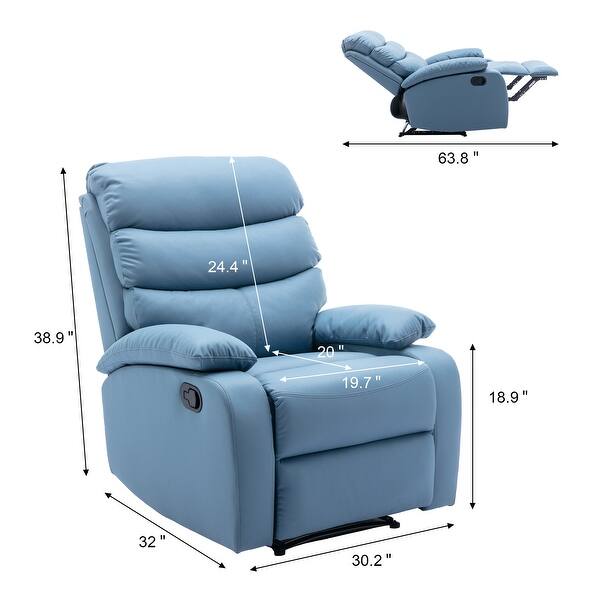 Everglade 30.2 in. W Technical Leather Upholstered 3 Position Manual ...