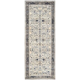 Shahbanu Rugs Marian Blue Natural Wool Hand Knotted Afghan Peshawar ...