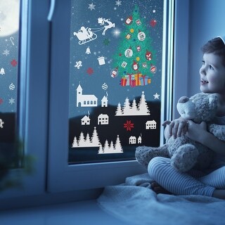 Walplus Magical Xmas Tree Village Christmas Wall Sticker Home Decor DIY ...