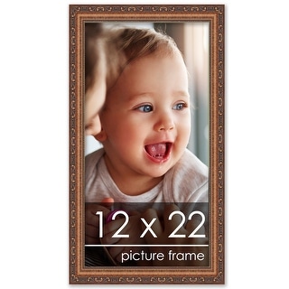 12x22 Traditional Antique Gold Wood Picture Frame - UV Acrylic, Foam ...