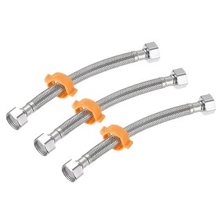 Faucet Supply Line Connector, 3pcs G1/2 Female x G1/2 Female 8", Silver ...