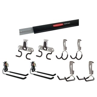 Rubbermaid FastTrack Wall Mounted Storage Rails + Organizing Hook ...