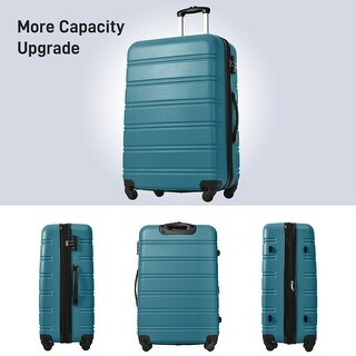 Dark Green Luggage 2 Piece Set Suitcase Hardshell Lightweight TSA Lock ...