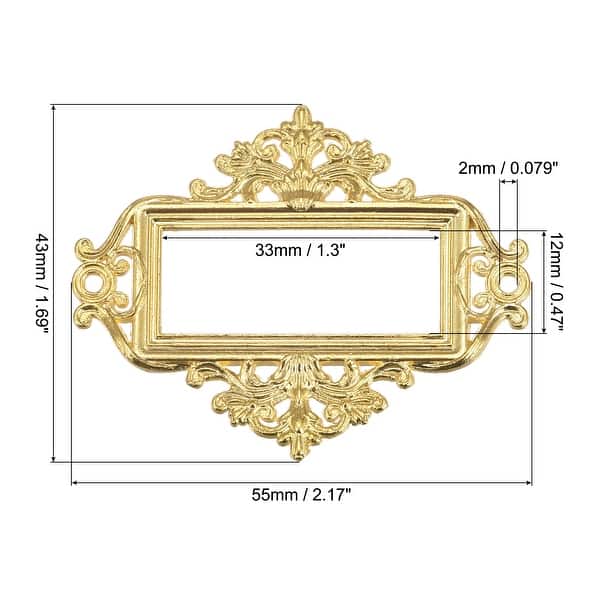 Metal Label Holders 55x43mm Name Card Tag Frames for File Drawer 24Pcs ...