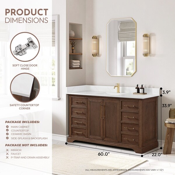 Tokyo Bath Vanity with Quartz Stone Top without Mirror On Sale Bed Bath Beyond 40724615