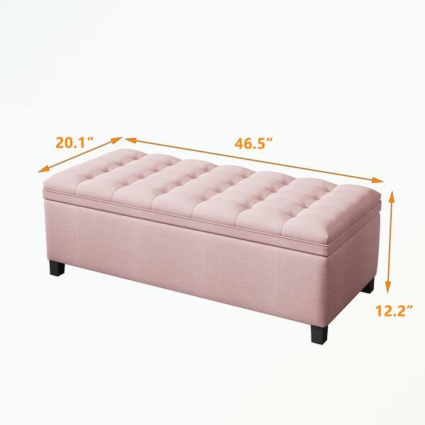 Upholstered Flip Top Storage Bench With Button Tufted Top Bed Bath