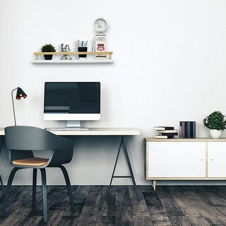 Modern Floating Shelves with Rail,With Towel Bar, Set of 2 - 25 inch ...