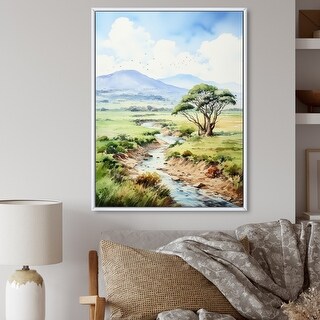 Designart "Peaceful Countryside" Countryside Framed Wall Art Prints ...