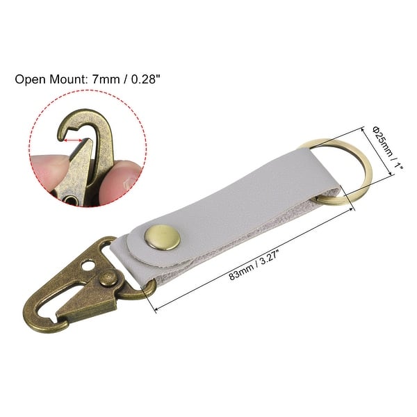 Leather Keychain, PU Belt Clip Key Ring Fob Holder for Bag Wallet ...