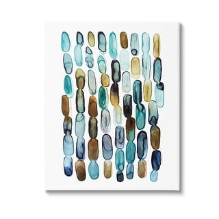 Stupell Blue Oblong Shapes Pattern Canvas Wall Art Design By Lisa ...