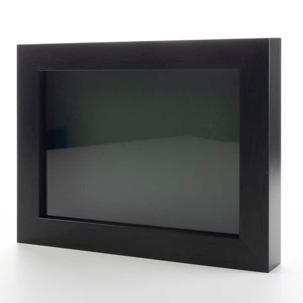 Charcoal 20x20 Wood Shadow Box with Green Acid-Free Backing - With 5/8 ...