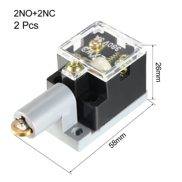 2PCS LXW3-N 1NO 1NC Spring Plunger Roller Micro Limit Switches Black ...