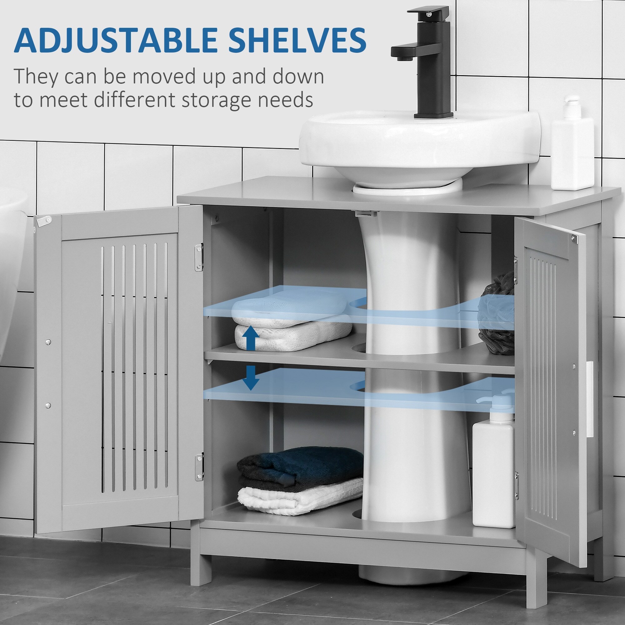 Under Sink Cabinet Bathroom Vanity Cabinet with Adjustable Shelves Bed Bath Beyond 42277852