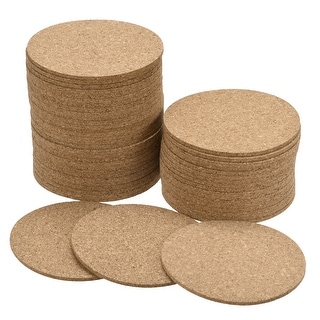 90mm(3.54") Round Coasters 3mm Thick Cork Cup Mat Pad for Tableware ...