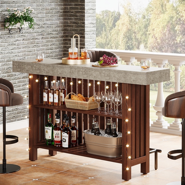 63 Home Bar Unit Modern 2 Tier Bar Table with Footrest On Sale Bed Bath Beyond 41059636