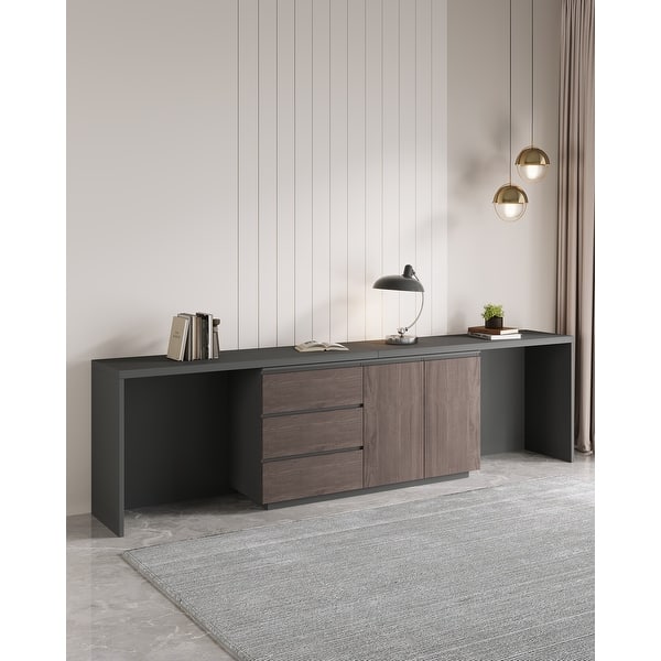 Super Large Modern Home Office Expandable Desk with Drawer Dresser for ...