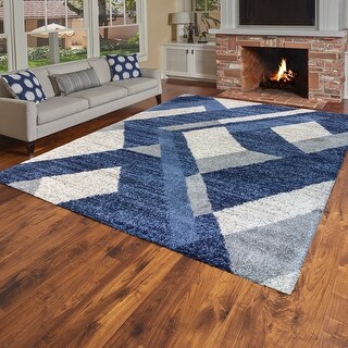 Gertmenian Ultimate Shag Gipsy Blue Plush Shag Area Rug, 5x7 - 5'3" x 7 ...