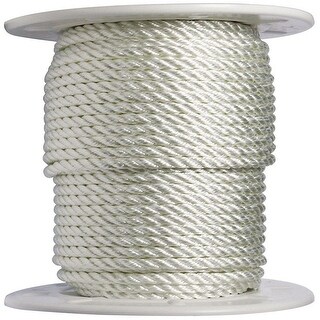 Wellington N1824S0300S Twisted Nylon Rope Spool, 3/8" x 300', White ...