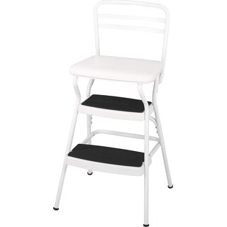 White Retro Counter Chair / Step Stool with Lift-up Seat - Bed Bath ...