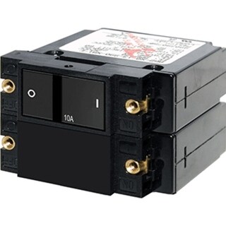 3" Black Functional Blue Sea 7410 A-Series Flat Rocker Circuit Breaker ...