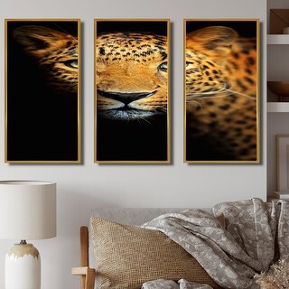 Designart "Portrait Of A Leopard III" Traditional Framed Art Prints Set ...