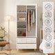Timechee Wardrobe Armoire Wooden Closet with Mirror Lacquer - Bed Bath ...
