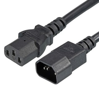 AC Power Cord 3 Prong C14 Male to C13 Female 1M PDU Extension Cable ...