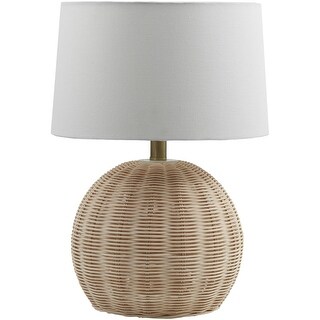 Innoxo Natural Rattan Base Table Lamp - 19"H x 13"W x 13"D - Bed Bath ...