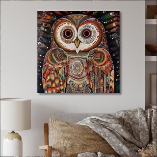 Designart "White Owl Magic I" Animals Owl Canvas Art Print - Bed Bath ...
