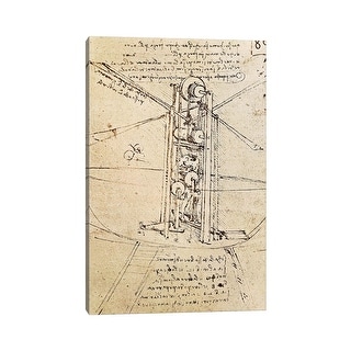 iCanvas "Vertically Standing Bird-Winged Flying Machine, Manuscript B ...
