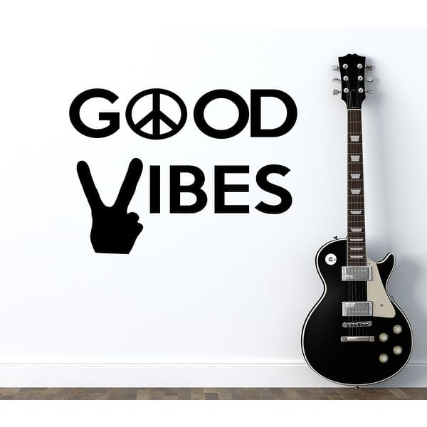 Good Vibes Decal. Piece Sign Vinyl Sticker. Hippie Decals. Good Vibes ...