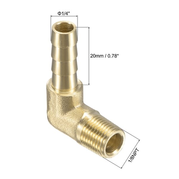 Brass Hose Barbed Fitting Elbow Male Threaded Right Angle Pipe ...