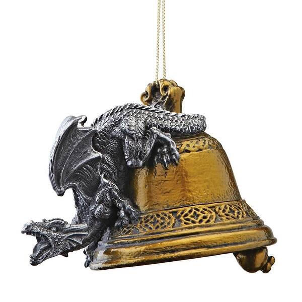 Design Toscano 'Humdinger the Bell Ringer' Dragon Christmas Ornament ...