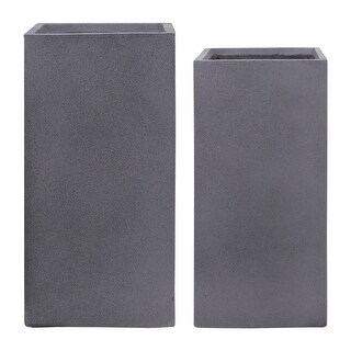 Square Nested Planters Grey Tall Planter with Drainage Holes Indoor and ...
