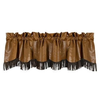 Faux Leather Valance w/Fringes, 84"X18" - Bed Bath & Beyond - 33012233