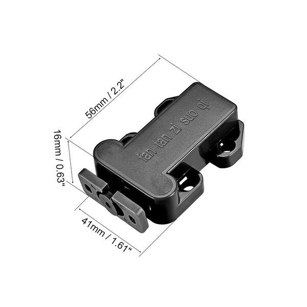 Push Open Latch Rebound Self-Locking Door Touch Catch Lock Black 2pcs ...