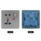 UK US Socket Switched Multi Power Outlet Grey 250V 13A 88mmx86mm Pack ...