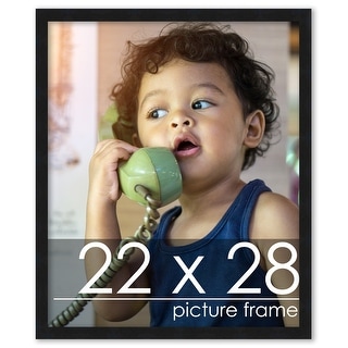 22x28 Contemporary Black Complete Wood Picture Frame with UV Acrylic ...