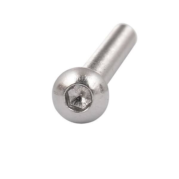 M6 x 60mm Stainless Steel Button Head Socket Cap Screw Silver Tone 10 ...