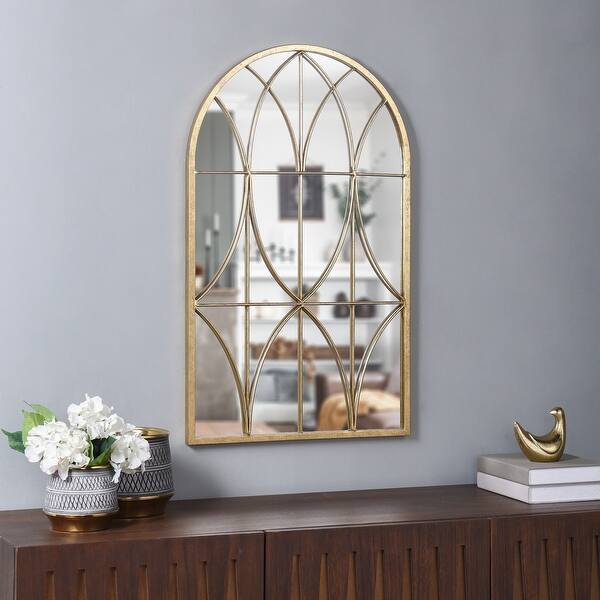 window pane mirror gold