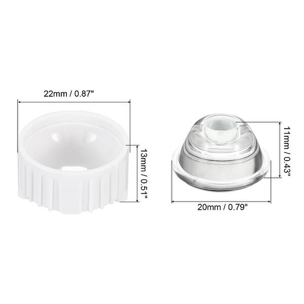 20 Set 20mm 45 Degree LED Lens with Stand Holder for Flashlight, White ...