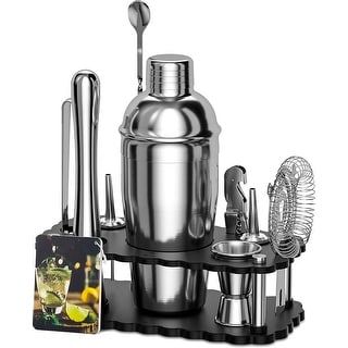 Bartender Kit, Mixology Bar Set Cocktail Shaker Set with Stand - Bed ...
