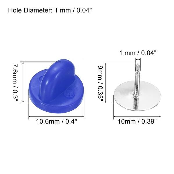 2-in-1 /100 Sets Rubber Pin Backs Lapel Brooch Pin Backing with Tacks ...