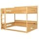 Queen Over Queen Bunk Bed with Storage Shelves on Both Upper and Lower ...