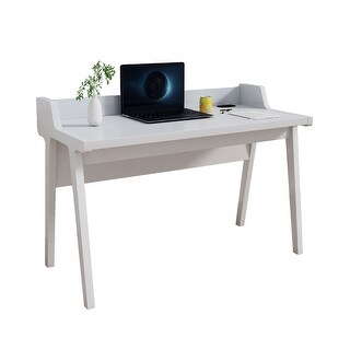 Writing Desk, Wrap Around Tabletop, 50 Inch, Modern White Finish - Bed ...