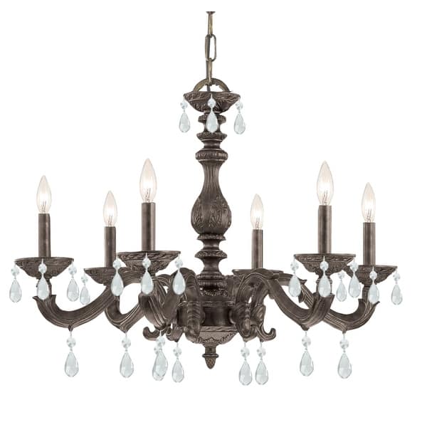 Crystorama Lighting Group Sutton 6 Light 28" Wide Wrought Iron Candle ...