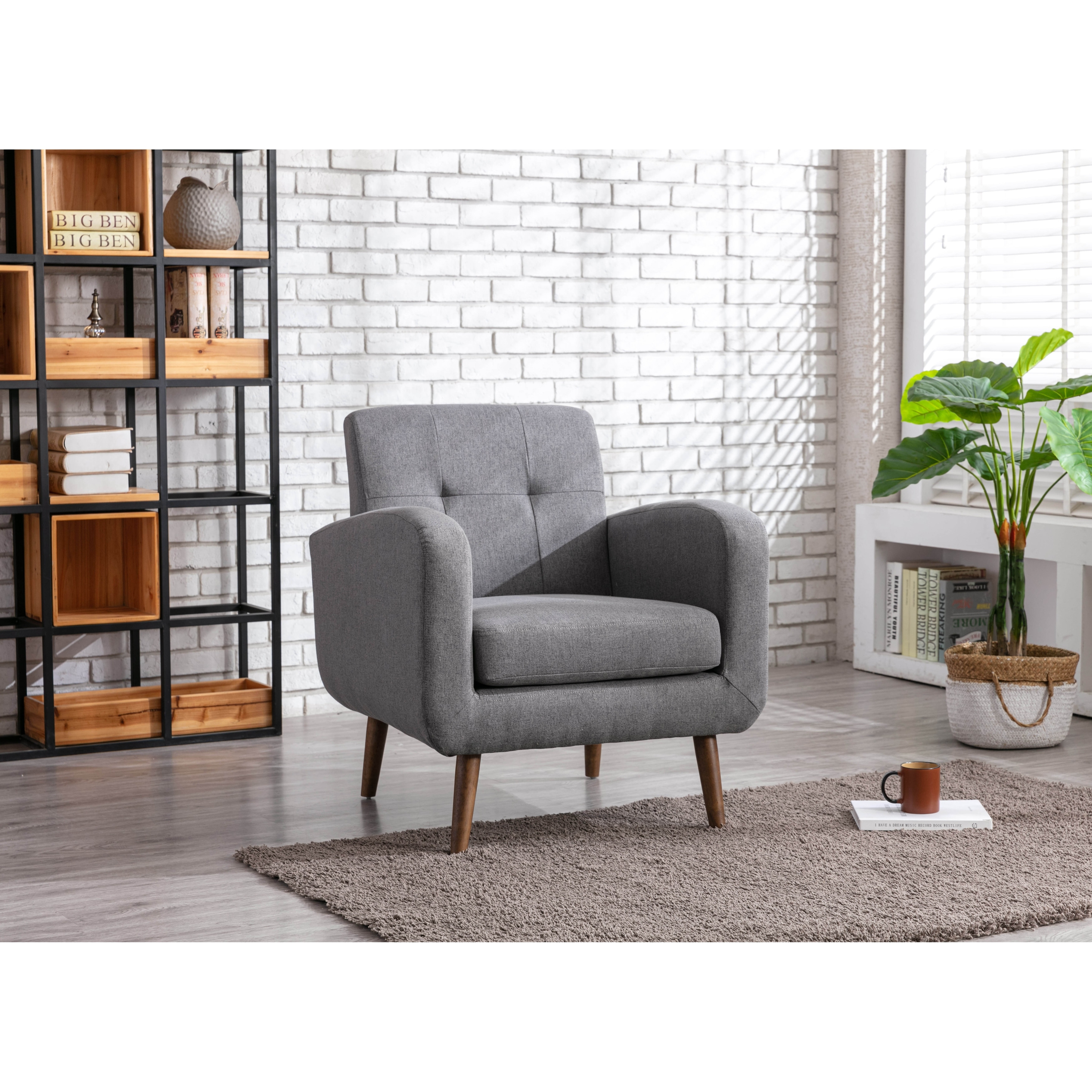 Porthos Home Galina Fabric Accent Chair with Rubberwood Legs - Bed Bath ...