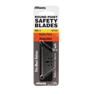 Allway Tools KBS5 3 Notch Round Point Safety Knife Blades, 5/Pack - Bed ...