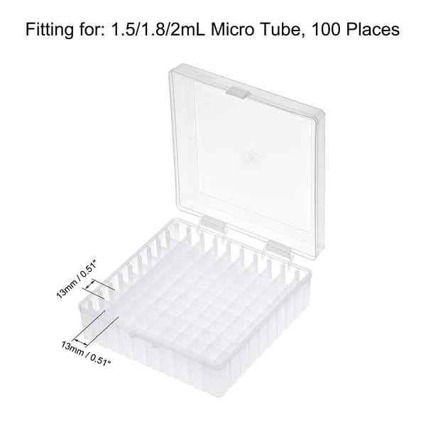 Freezer Tube Box 100 Wells Rack for 1.5/1.8/2ml Microcentrifuge Tube ...